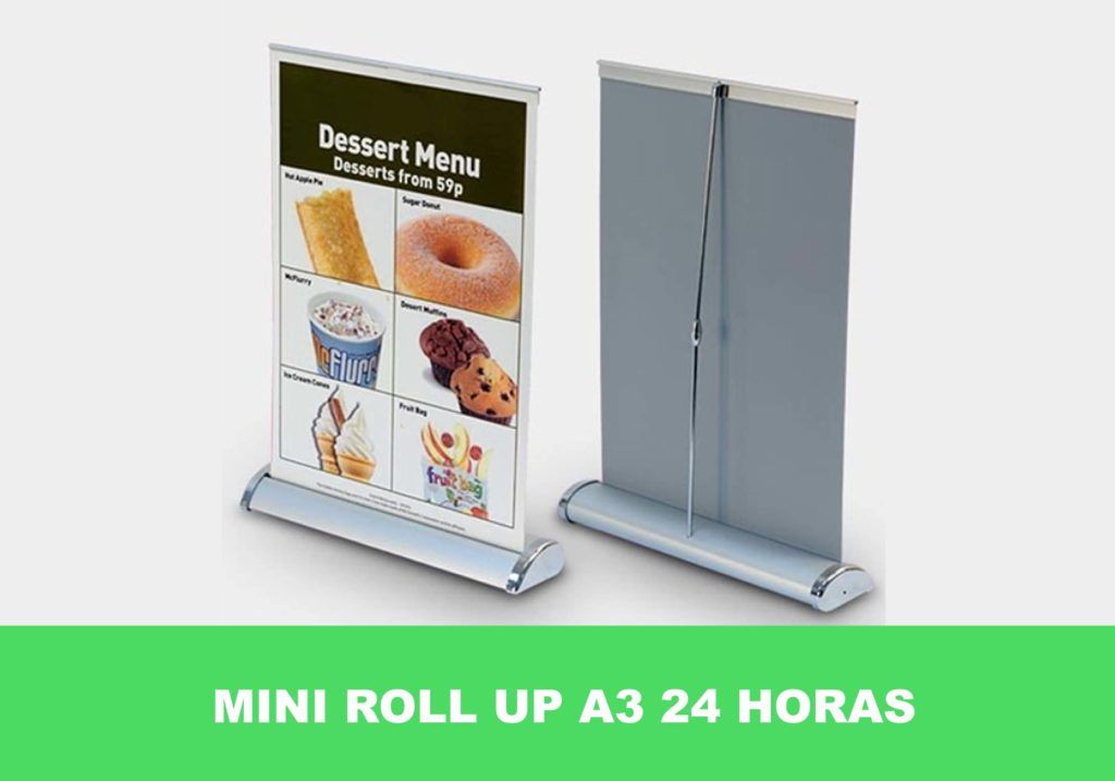 【Mini RollUp A3 express 24 horas】 expositores Imprentamadrid.com
